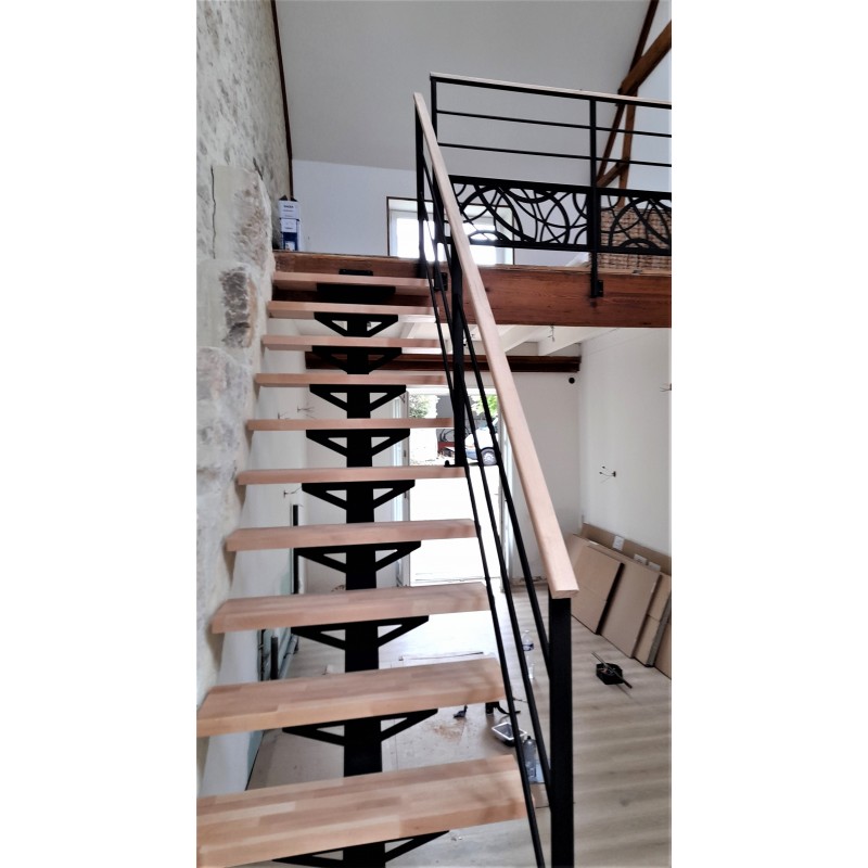 Marche bois en hêtre lamellé collé - Sur-mesure - Épaisseur 27mm